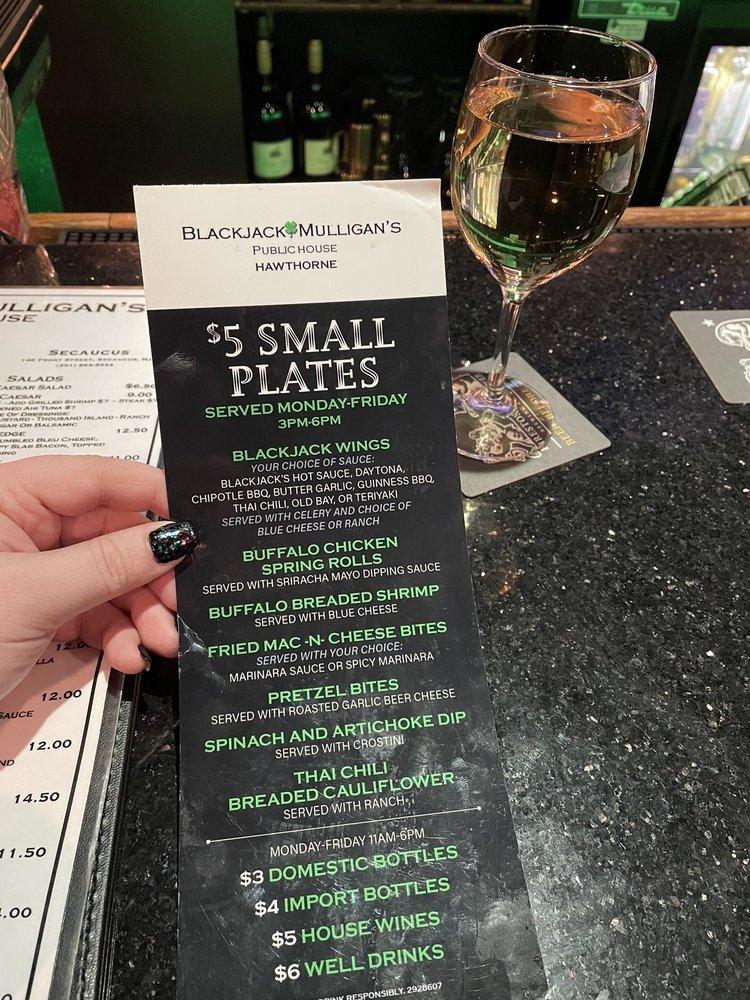 Menu at Blackjack Mulligan's Public House, Hawthorne