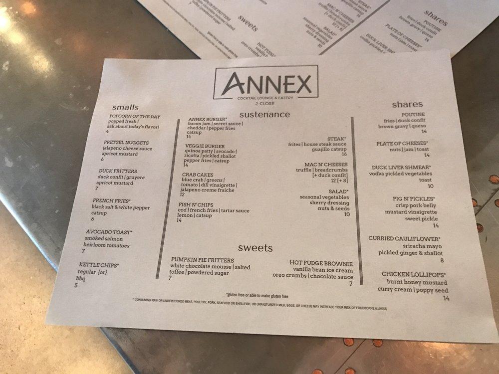 Menu at The Annex Cocktail Lounge pub & bar, Flagstaff