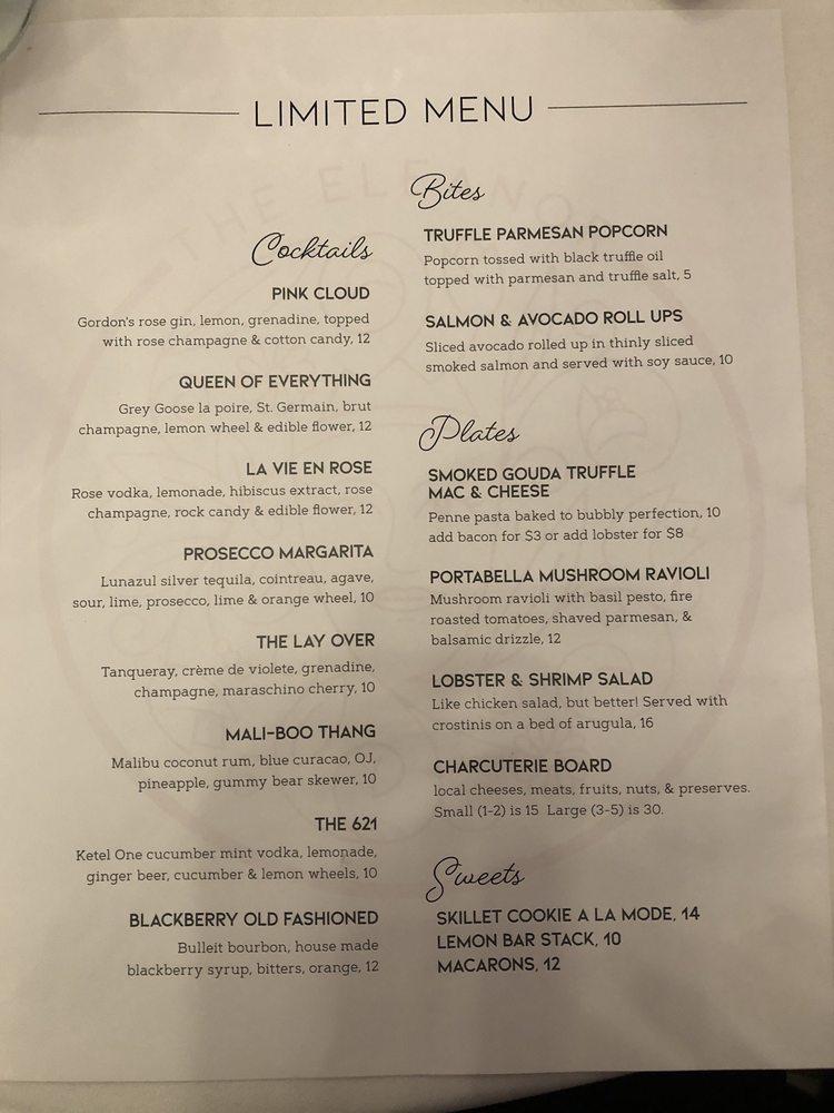 Menu at The Eleanor pub & bar, Oklahoma City