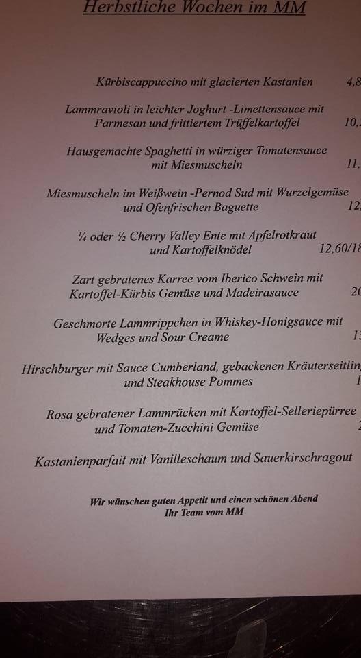 Menu at MM Marius Restaurant, Auffach