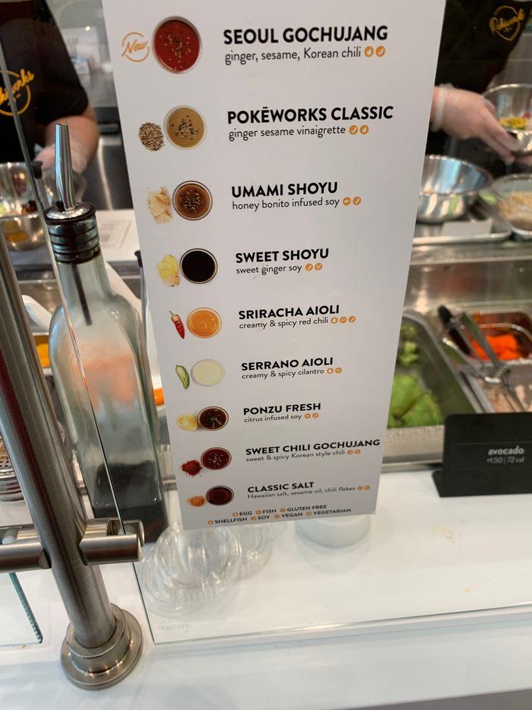 Menu at Pokeworks restaurant, Nashville