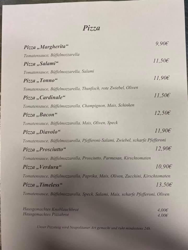Speisekarte von Timeless cafe, Salzburg