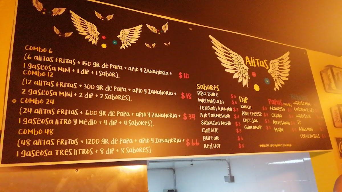 Menu at 80 Alitas restaurant, Bogotá
