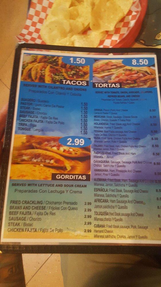Menu at Acapulco Mexican Restaurant, Plano
