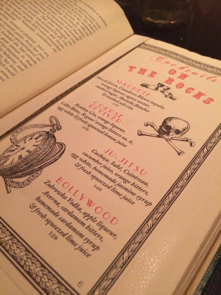 Menu at BARROCO, Montreal