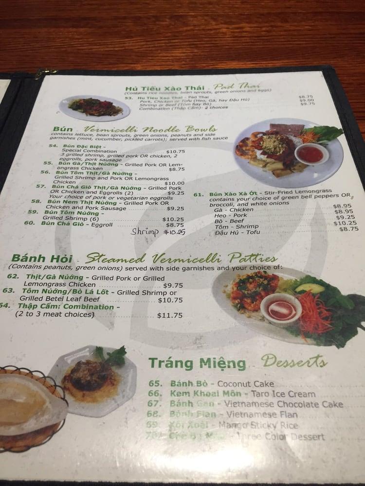 Menu At Basil Leaf Vietnamese Restaurant Albuquerque