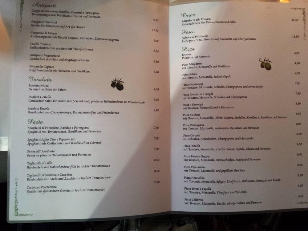 Speisekarte von Poveracci restaurant, Berlin