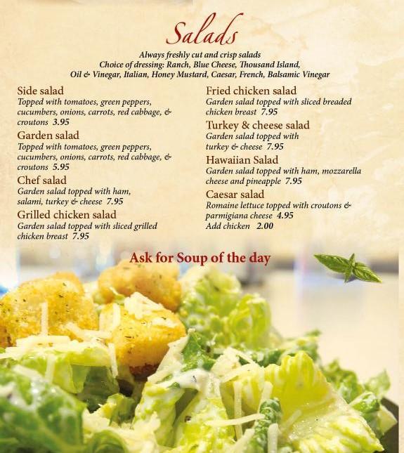 Menu at Taste Of Italy restaurant, Altavista