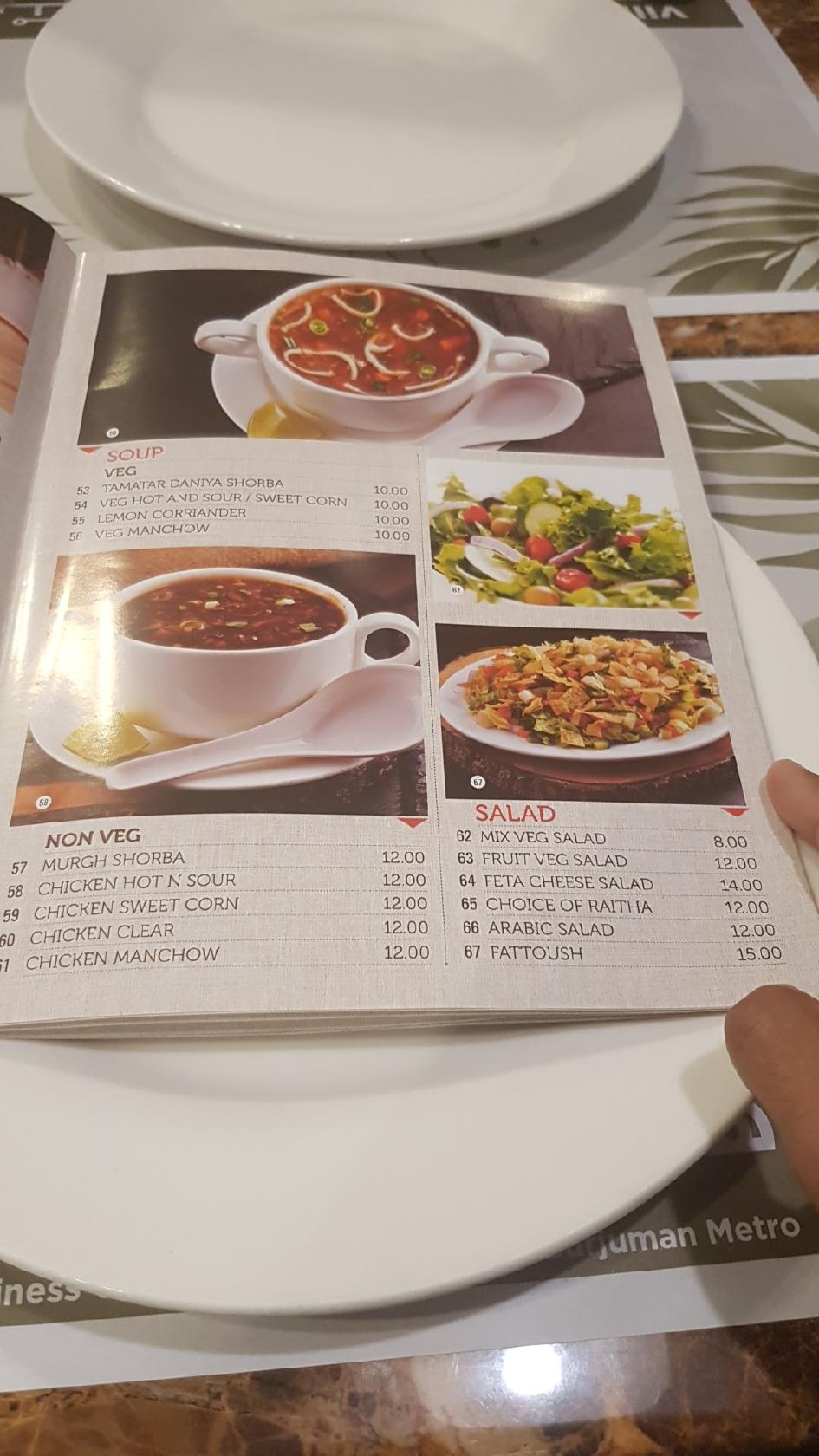 Menu at Village Hub Restaurant, Dubai