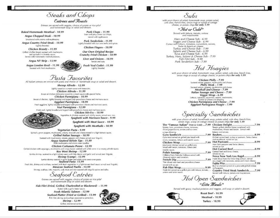 Menu at Garden Grille Cafe, Palm Harbor