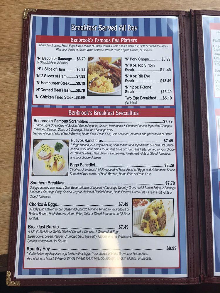Menu at Benbrook Cafe, Fort Worth