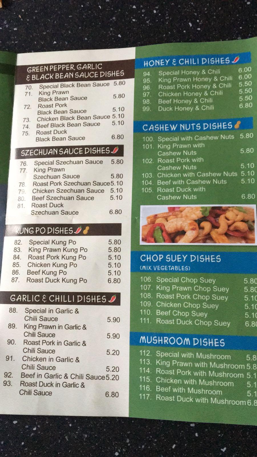 Menu at Capital Chinese restaurant, Leeds, 455 Stanningley Rd