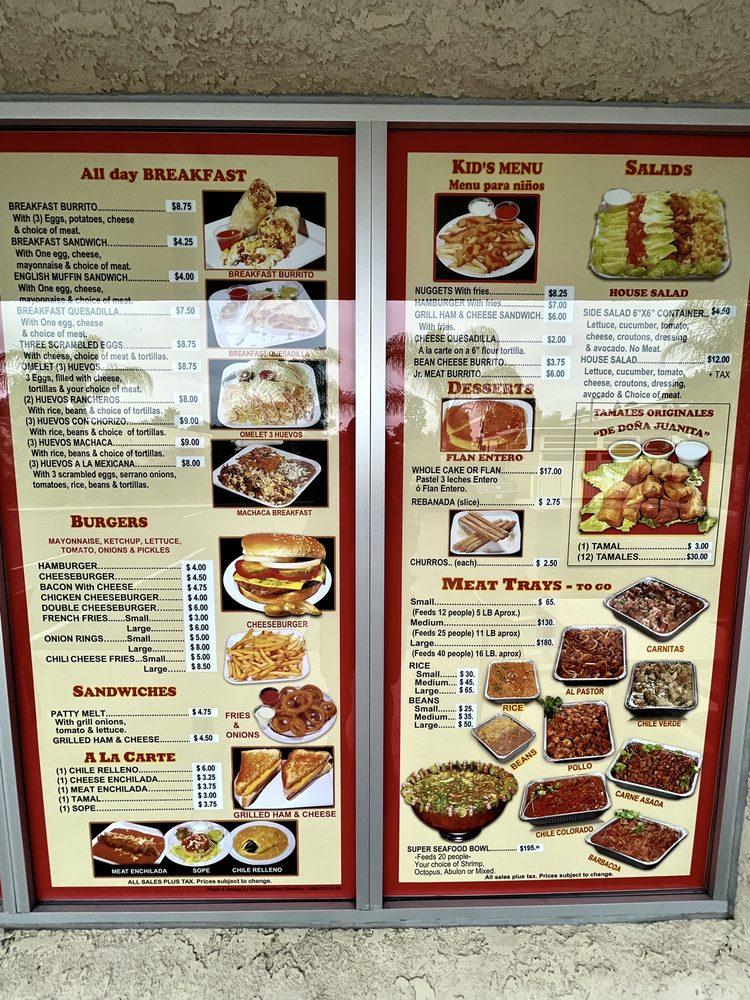 Menu at Lalo's Fast Food Jr., Ventura