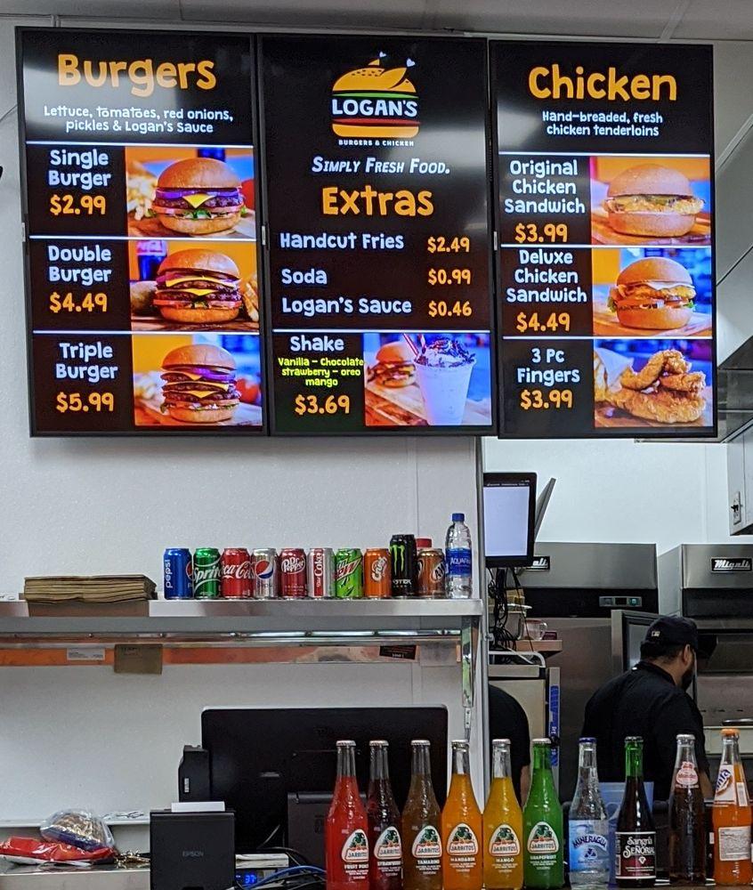 Menu at Logan's Burgers & Chicken fast food, Minneapolis