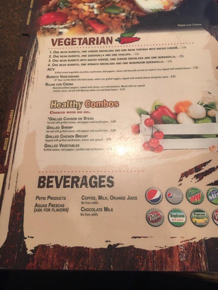 Menu at Santa Fe Mexican Grill restaurant, Greensboro, 423 Pisgah Church Rd