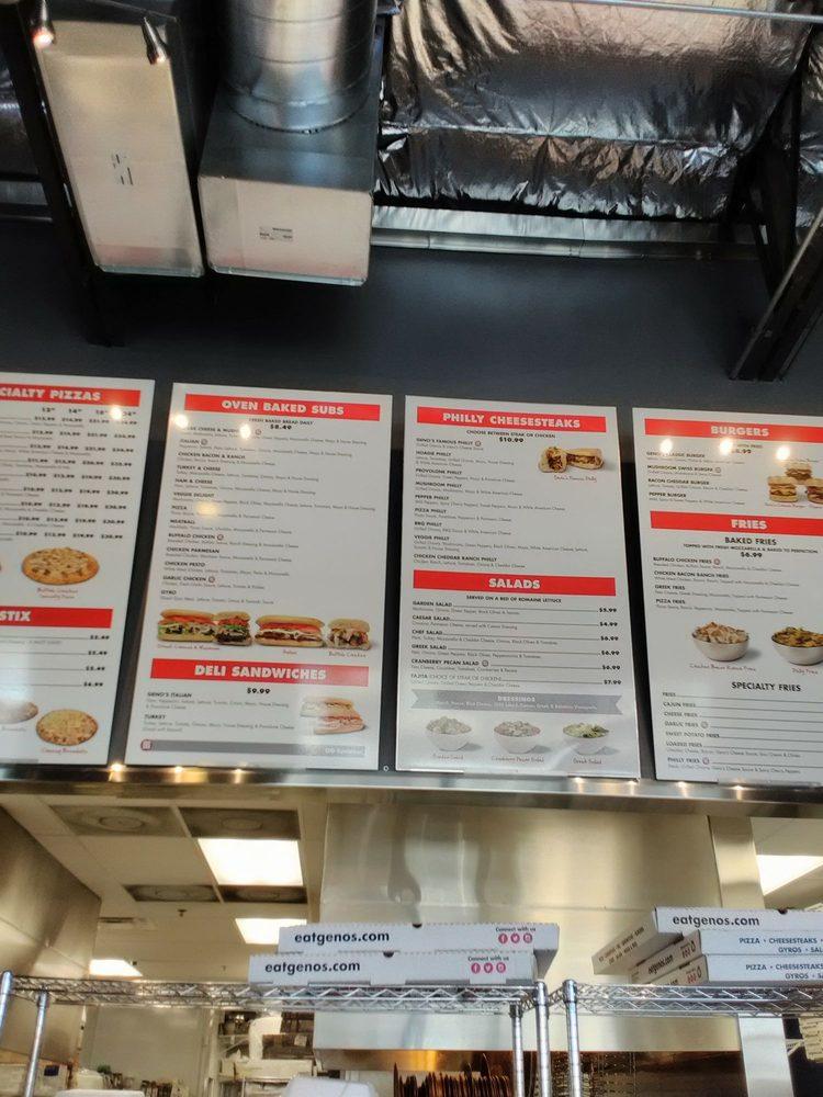 Menu at The Original Geno's pizzeria, Phoenix, W Camelback Rd #178