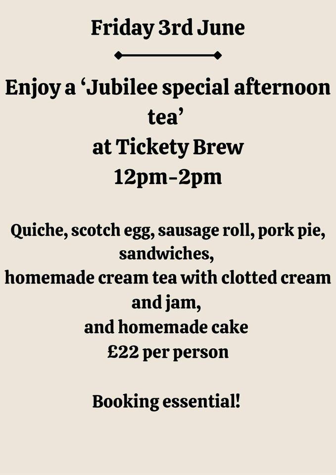 Menu at Tickety Brew cafe, Waddesdon