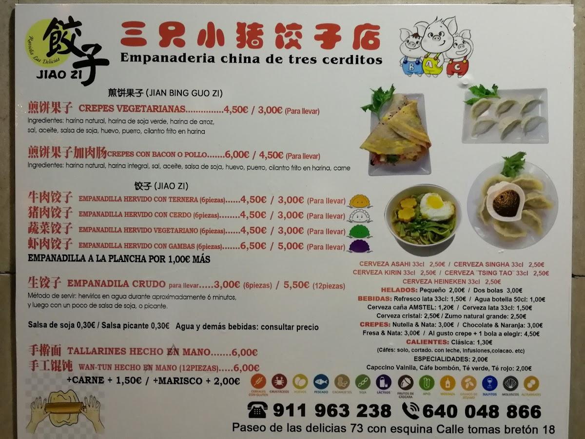 Carta del restaurante Empanadillas "Los Tres Cerditos", Madrid, Paseo ...