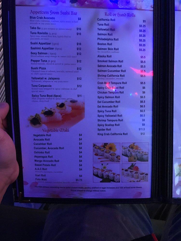 Menu at Sakura Japanese House restaurant, Las Cruces