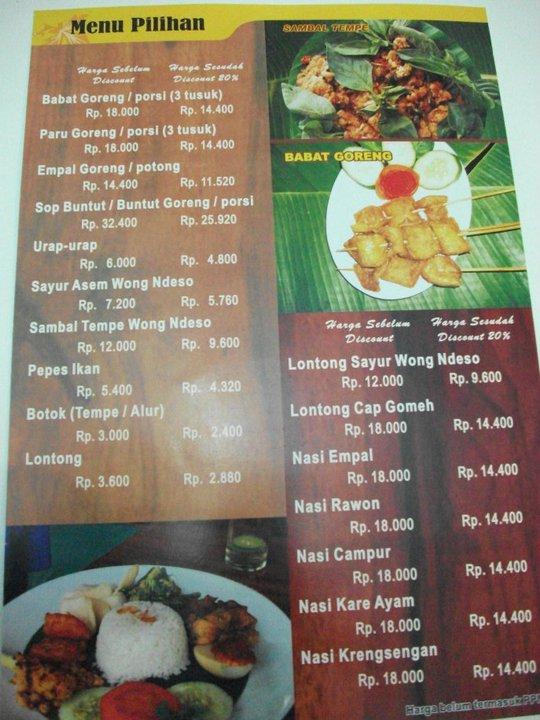 Menu at EG Exotic Garden Resto and Food Court restaurant, Surabaya