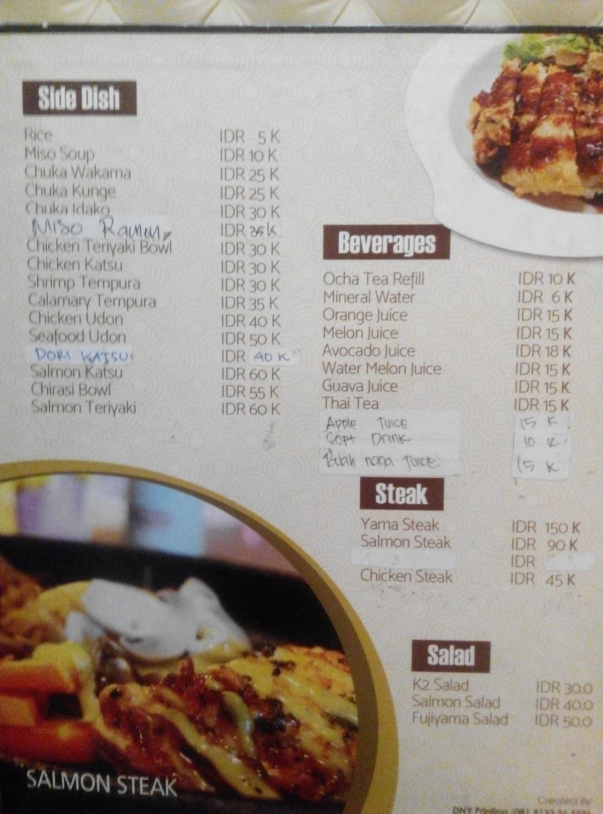 Menu at Fujiyama Sushi Restaurant, Jember, Jl. Gajah Mada No.244