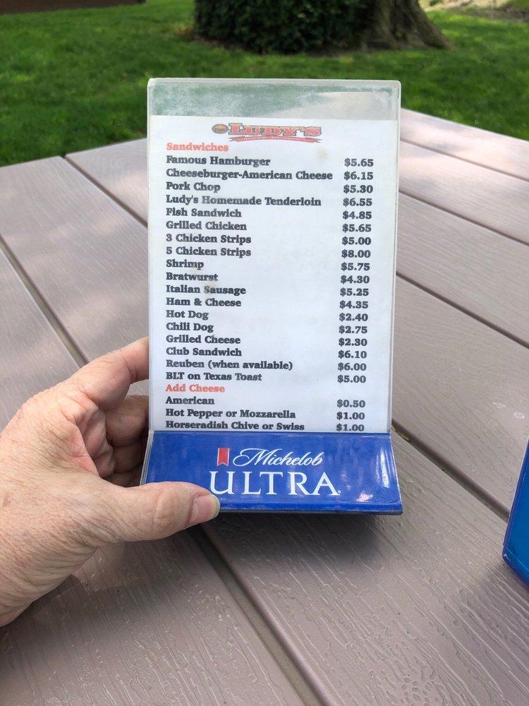 Menu at Ludy's Kickapoo Creek Saloon pub & bar, Peoria