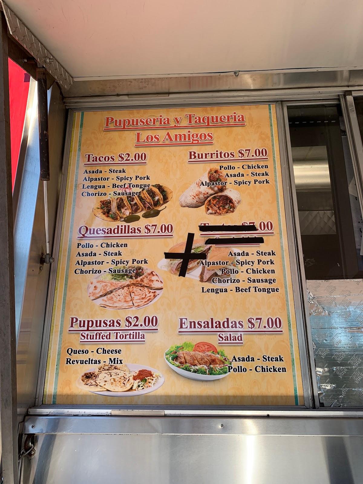 Menu at Pupuseria Taqueria Amigos restaurant, Raleigh