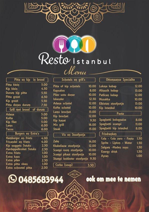 Speisekarte von Resto istanbul, Gent