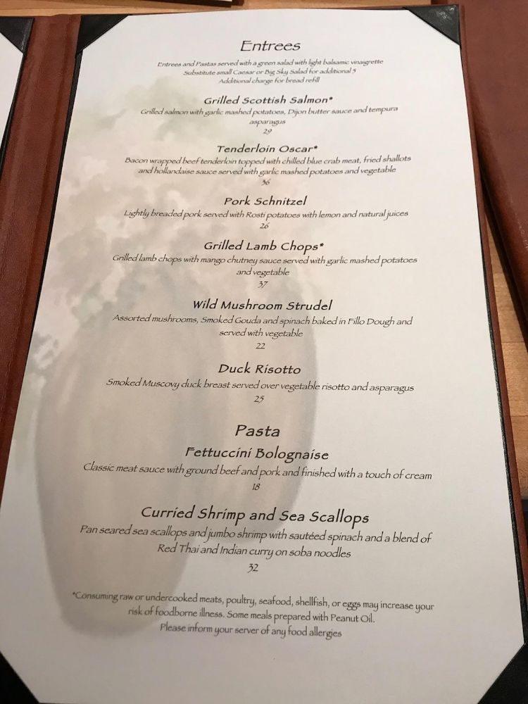 Menu at Big Sky Restaurant, Stoughton