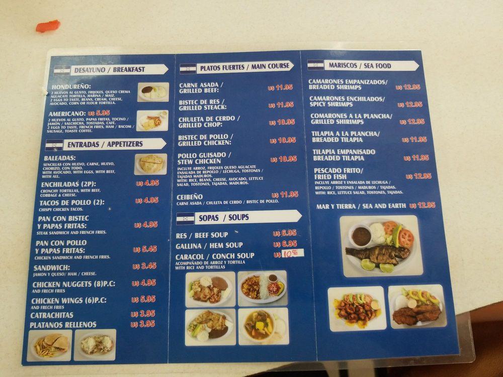 Menu at SAZON CATRACHO RESTAURANTE, Miami