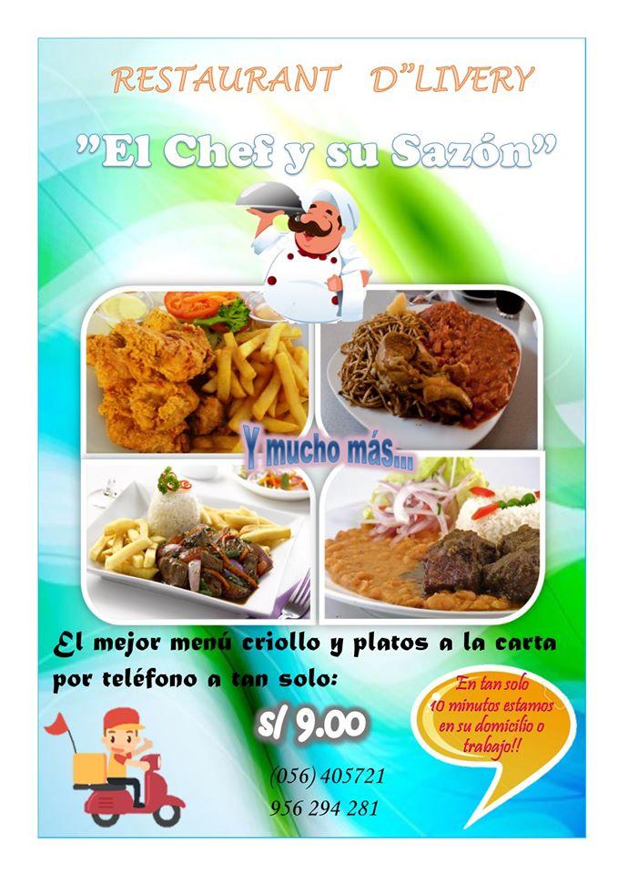 Menu at El Chef y Su Sazón restaurant, Ica