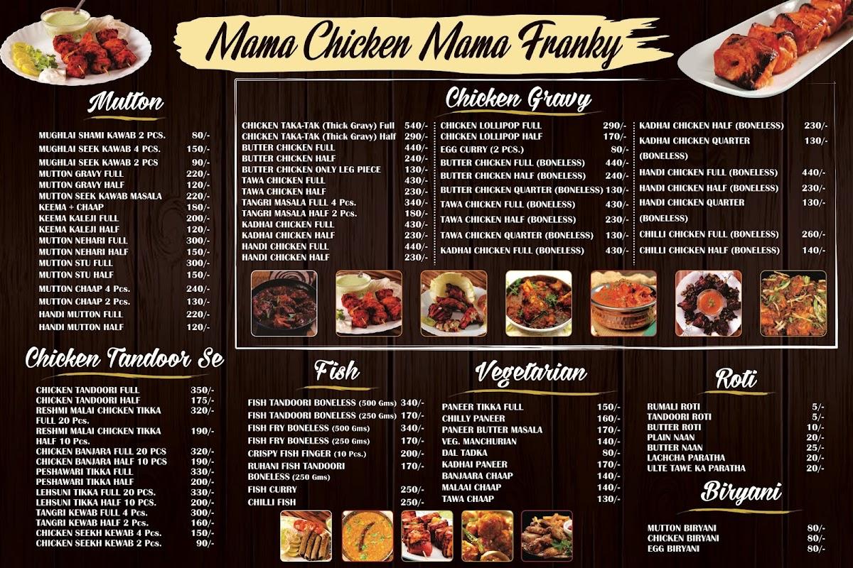 Menu at Mama Chicken Mama Franky house, Agra, A-17 Shoping Arcade