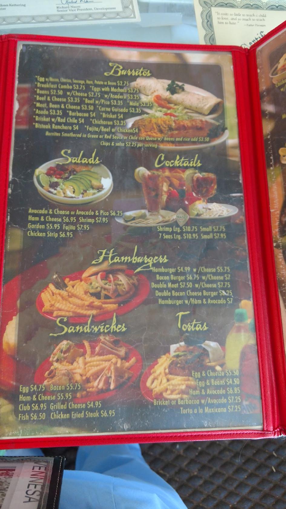 Menu at El Caballero Restaurant, Hobbs, 210 W Marland Blvd