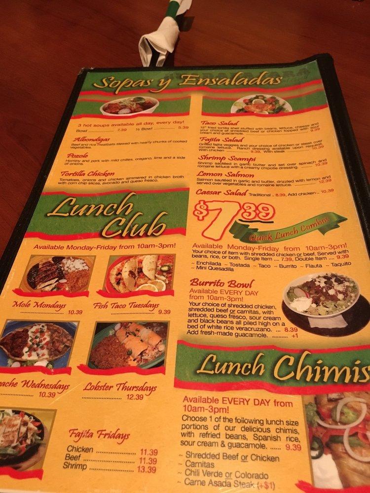 Menu at Guadalajara Original Grill restaurant, Tucson, N Oracle Rd