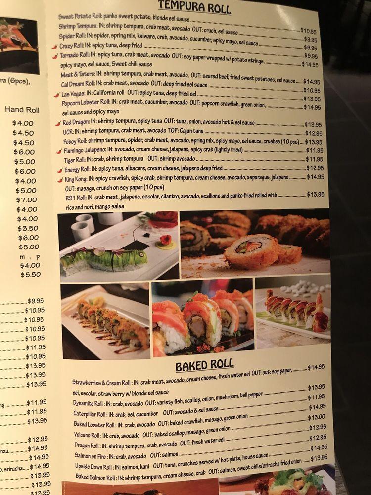 Menu at Sushi R91 restaurant, Riverside