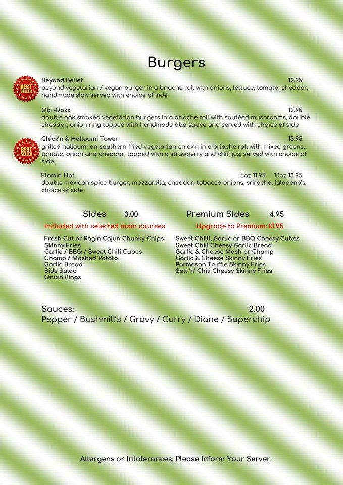 Menu at DAVID MATEER restaurant, Banbridge, 69 Newry Street