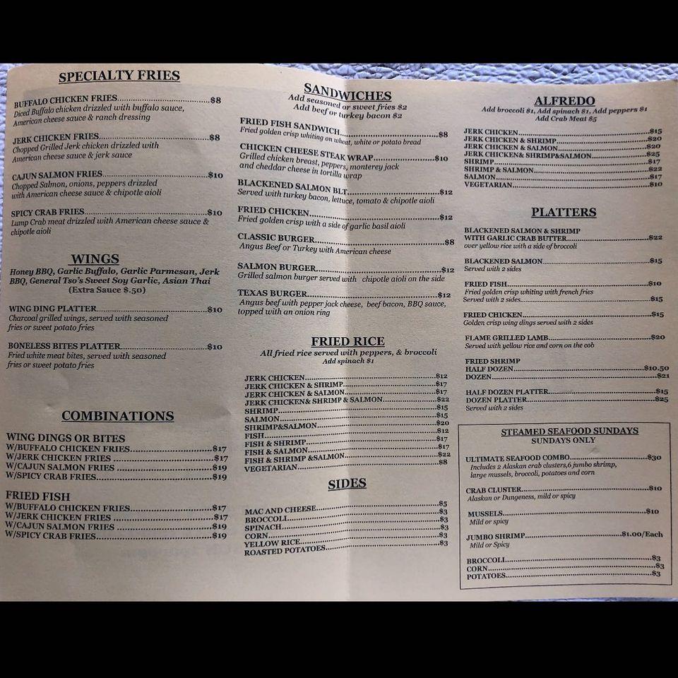 Menu at The Stand steakhouse, Philadelphia
