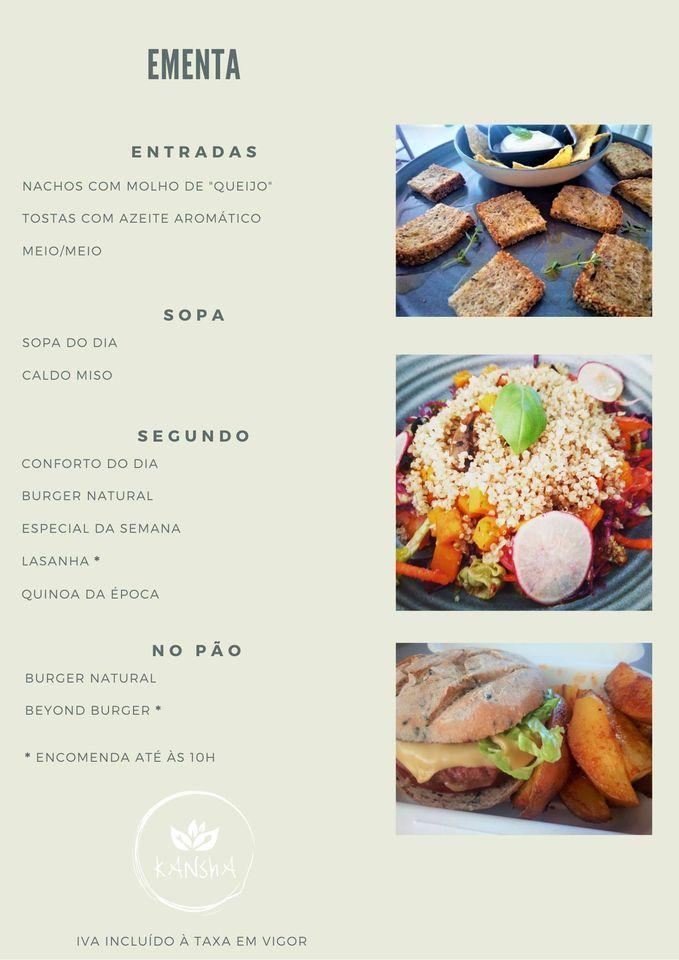 Menu em Kansha - Cozinha Vegetariana restaurante, Fátima