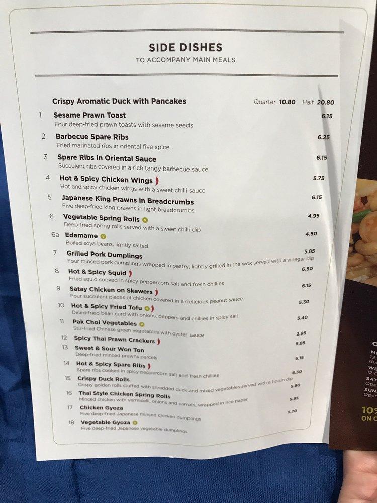 Menu at Zen restaurant, Bury Saint Edmunds