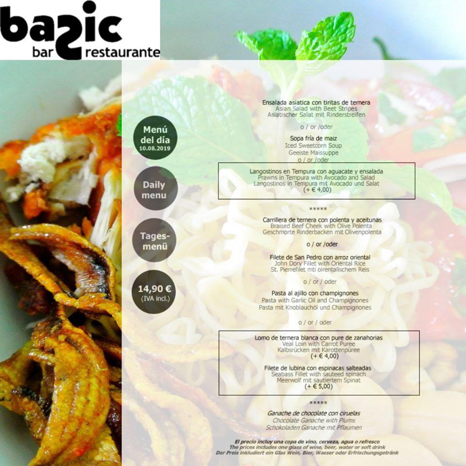 Menu at basic bar&restaurante, Palma