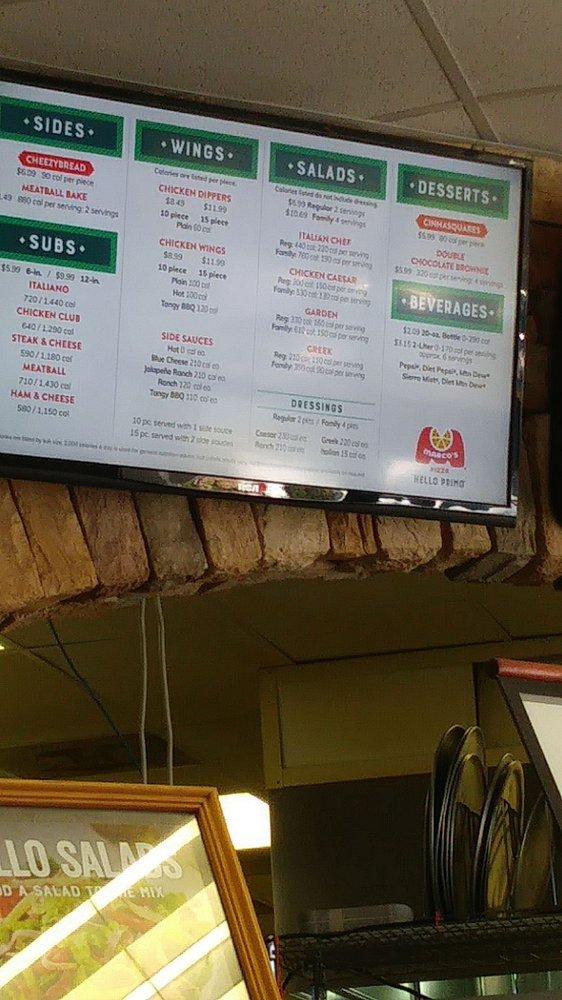 Menu at Marco's Pizza pizzeria, Hemet