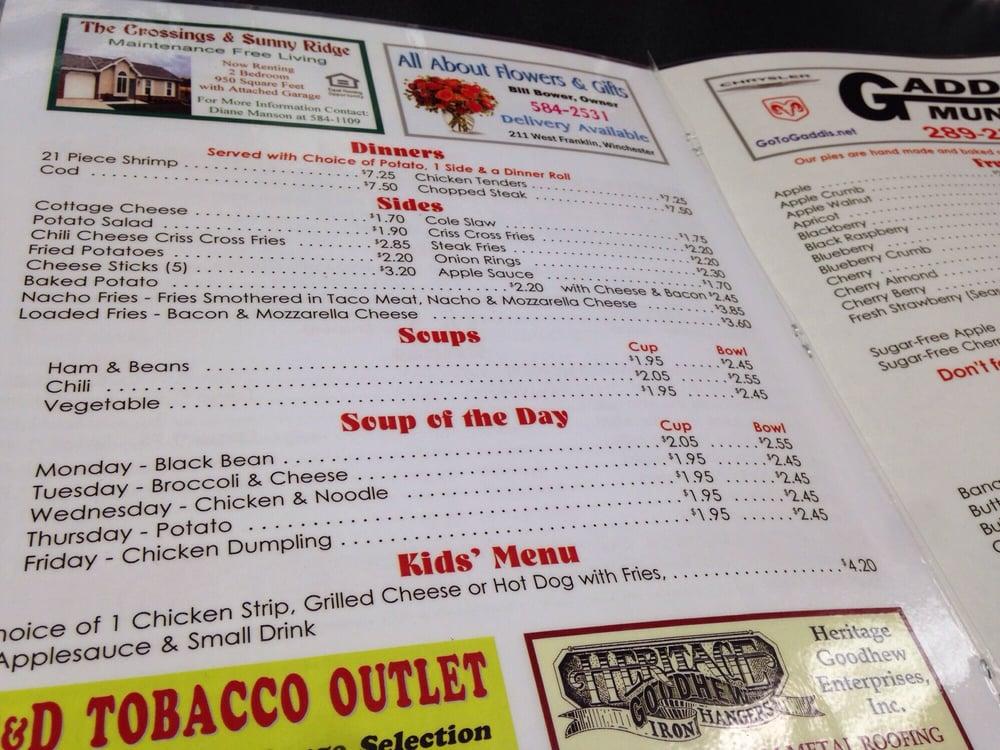 Menu at Mrs. Wick's Restaurant & Pie Shop, Winchester