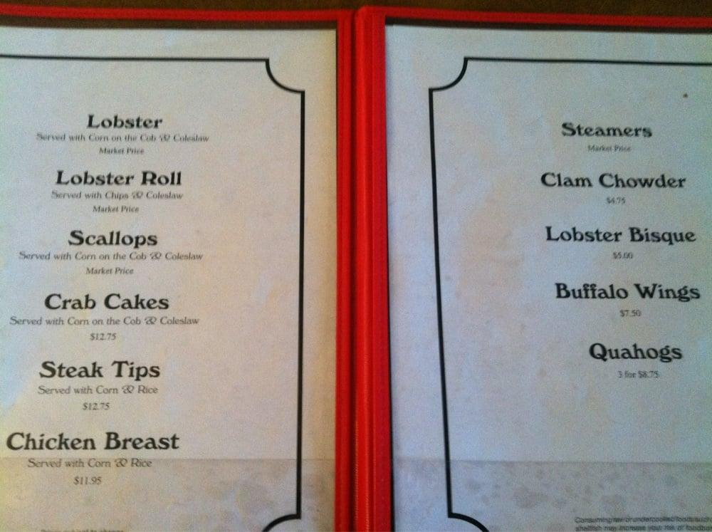Menu at The Wooden Shoe restaurant, Dennis