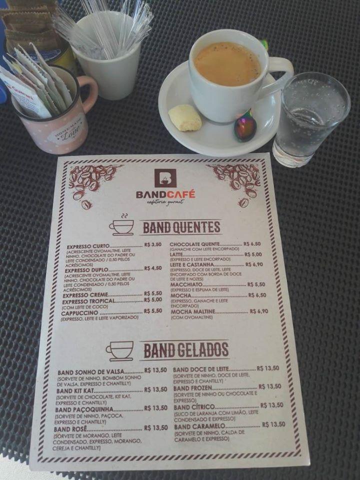 Menu at BAND CAFÉ, Araçatuba