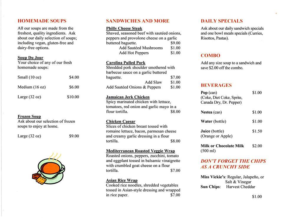 Menu at Chef Tim Catering Services, Markdale