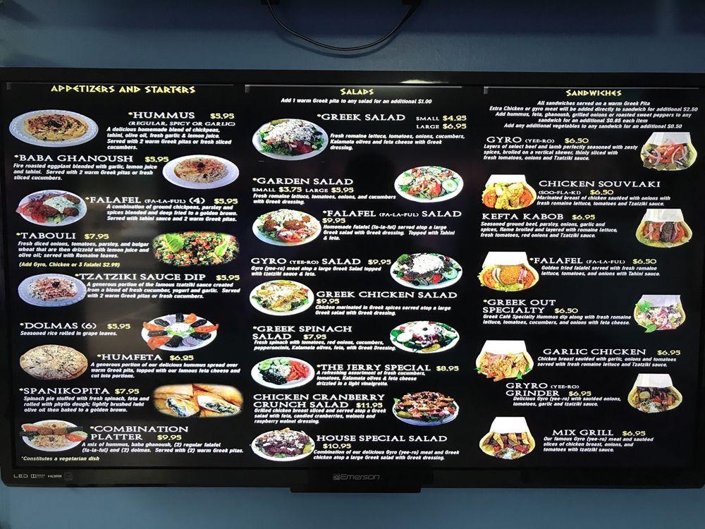 Menu at Greek Out Take-Out restaurant, Prescott Valley