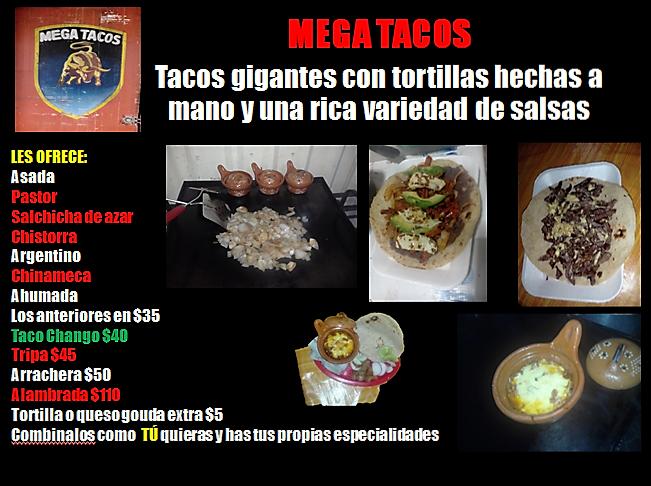 Carta del restaurante Mega Tacos, Fraccionamiento Ciudad Olmeca, Blvrd ...