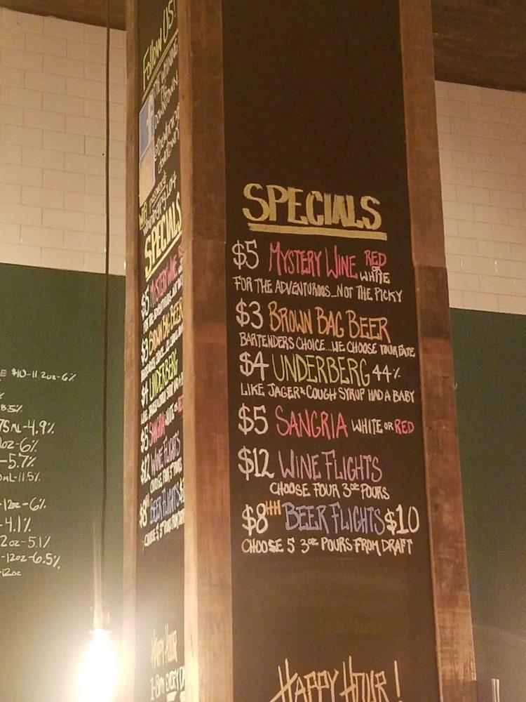 Carta del pub y bar The Whining Pig Downtown, Phoenix
