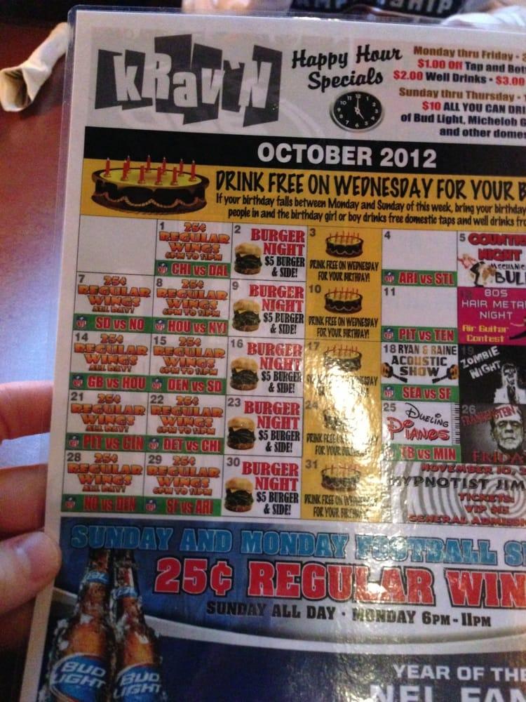 Menu at kRav'N pub & bar, Sioux Falls