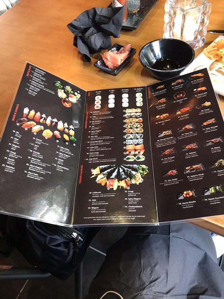 Menu at Genki, Amsterdam